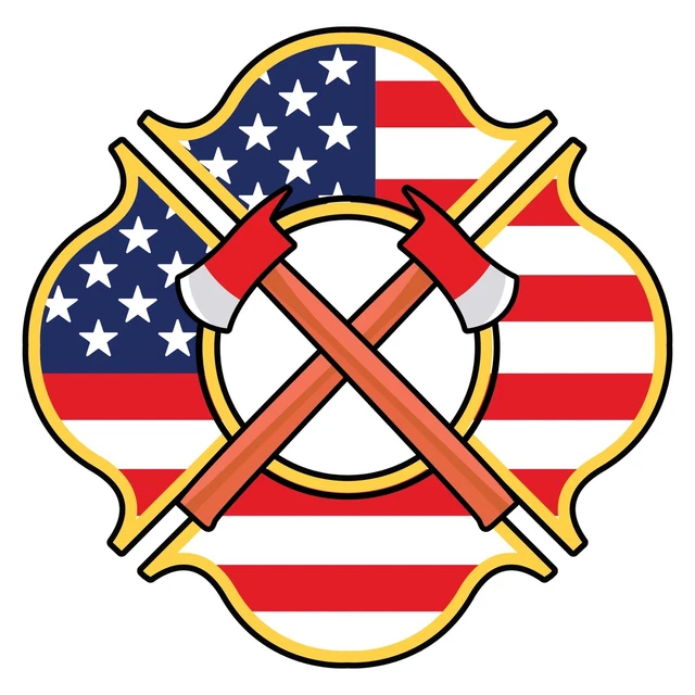 DOPASTICKER Firefighter Sticker Badge Fire Flag Hero First Responder ...