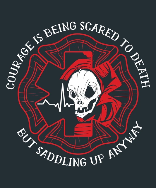 DOPASTICKER Firefighter Sticker Skull Courage Quote Fear Hero First ...
