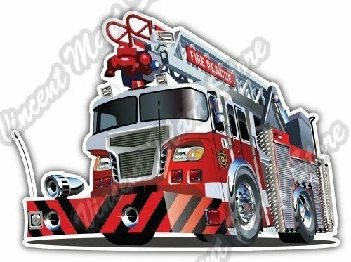 DOPASTICKER Firefighter Truck Fire Rescue Team Car Window Sticker Decal ...