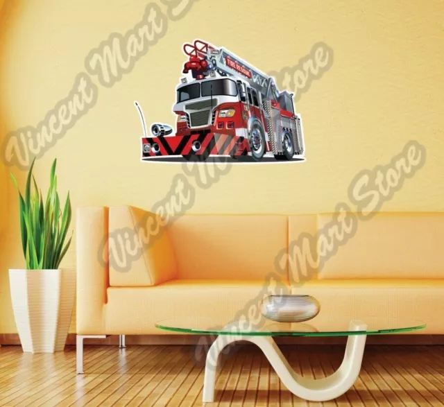 DOPASTICKER Firefighter Truck Fire Rescue Team Wall Sticker Room ...