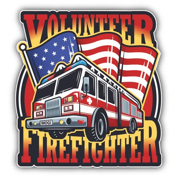 DOPASTICKER Firefighter Volunteer Label Sticker Decal Phone Decal Water ...