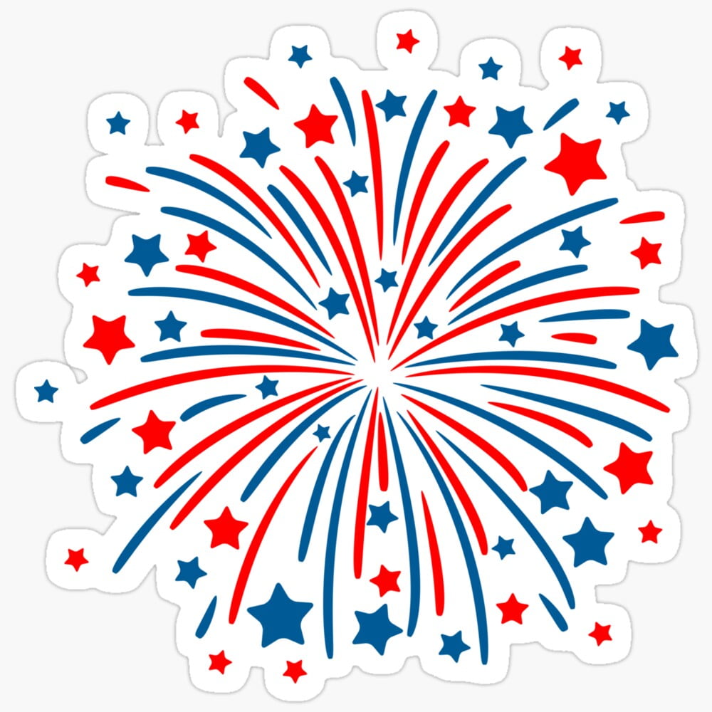 DOPASTICKER Firework Usa, 4Th Of July, Independence Day, American, Red ...