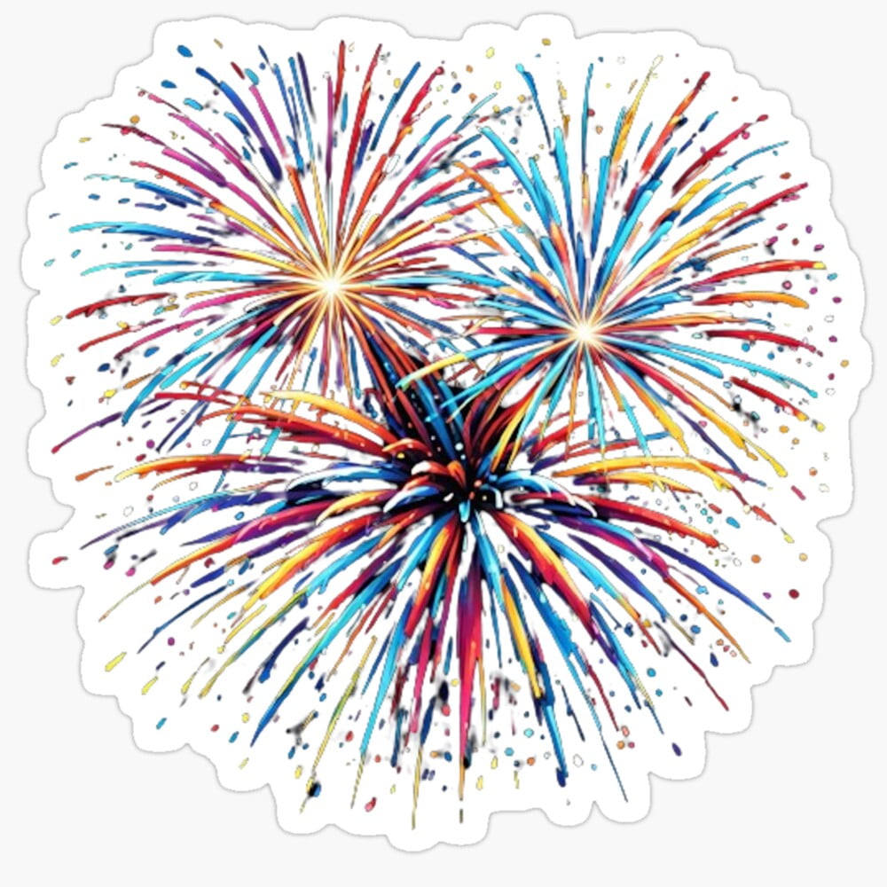 DOPASTICKER Fireworks Colorful Display Sticker Fourth Of July Sticker ...