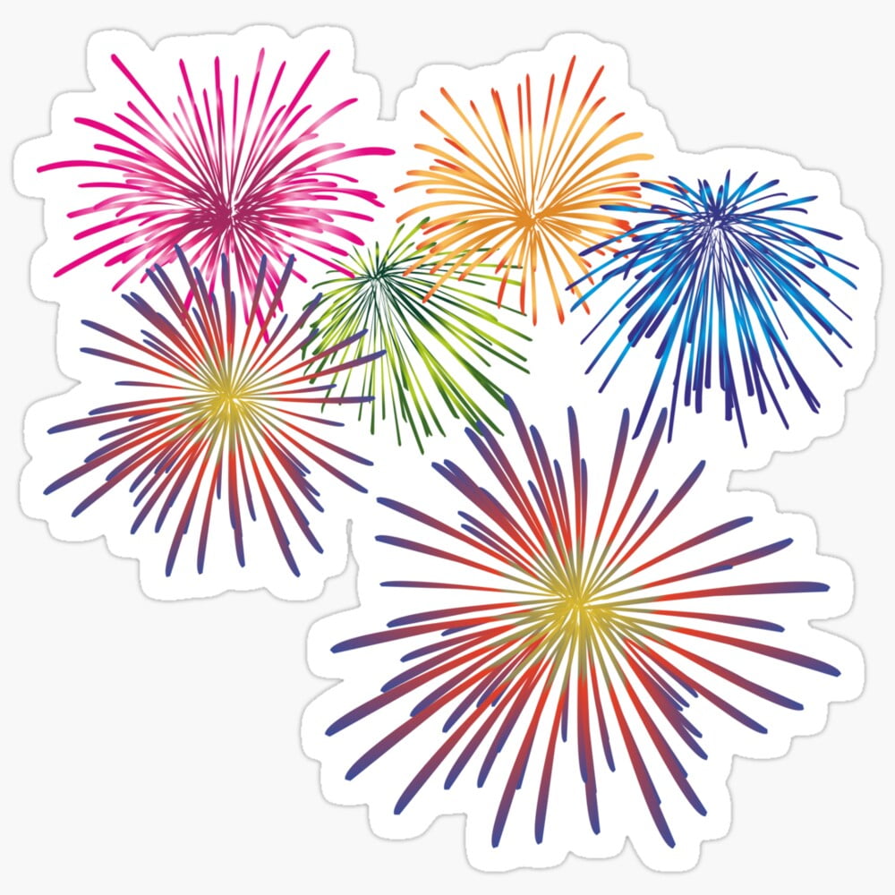 DOPASTICKER Fireworks Sticker Fourth Of July Sticker, Memorial Day ...