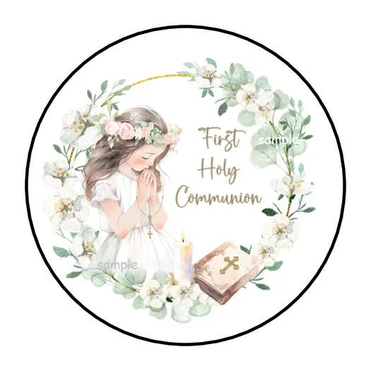 DOPASTICKER First Holy Communion Stickers Floral Phone Decal Water ...