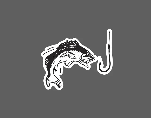 DOPASTICKER Fish Chasing Hook Sticker Wildlife Fishing Sticker Phone ...