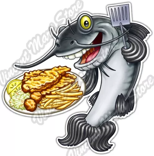 DOPASTICKER Fish Fry Catfish Fries Sea Food Restaurant Car Sticker ...