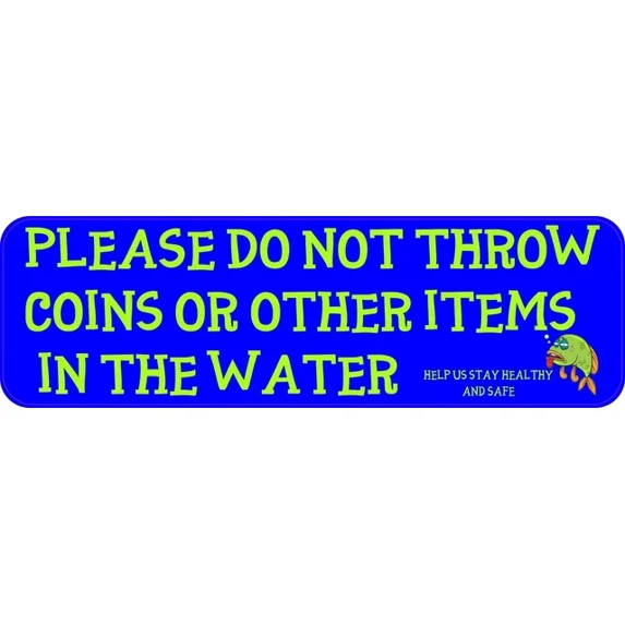 DOPASTICKER Fish Safety No Coins Water Sticker Phone Sticker, Latop ...