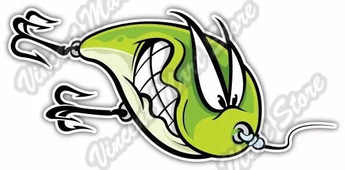 DOPASTICKER Fishing Lure Bait Fisherman Fish Cartoon Car Sticker Decal ...