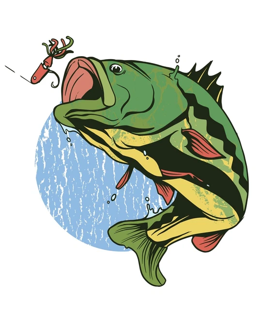 DOPASTICKER Fishing Sticker Bass Fly Fish Hook Lure Lake Reel Life ...