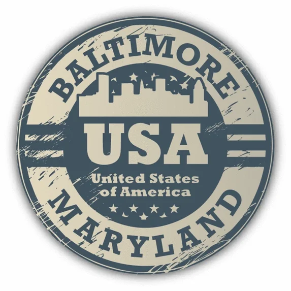DOPASTICKER Flag Baltimore Maryland Usa Grunge Sticker Decal Phone ...