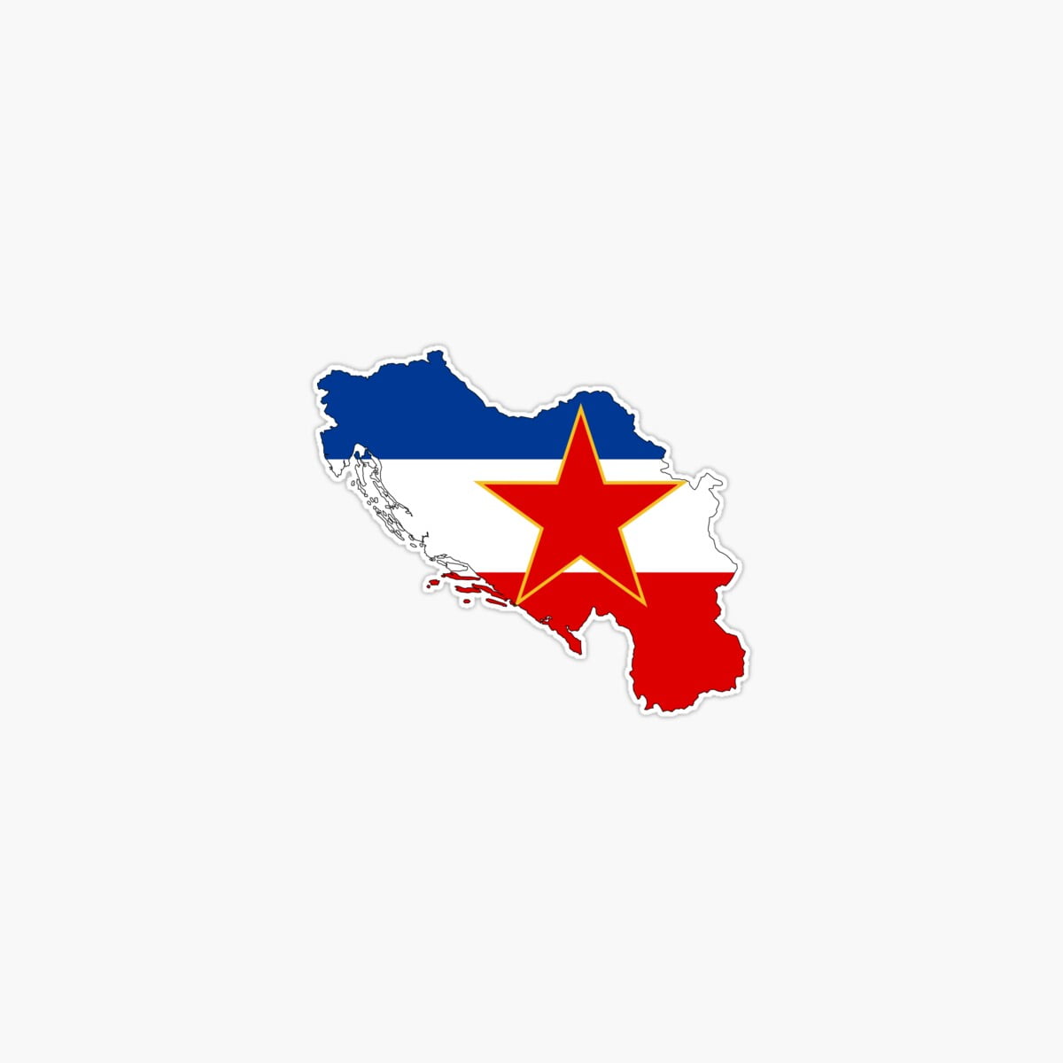 DOPASTICKER Flag-Map Of Yugoslavia Sticker, Phone Sticker Car Stickers ...