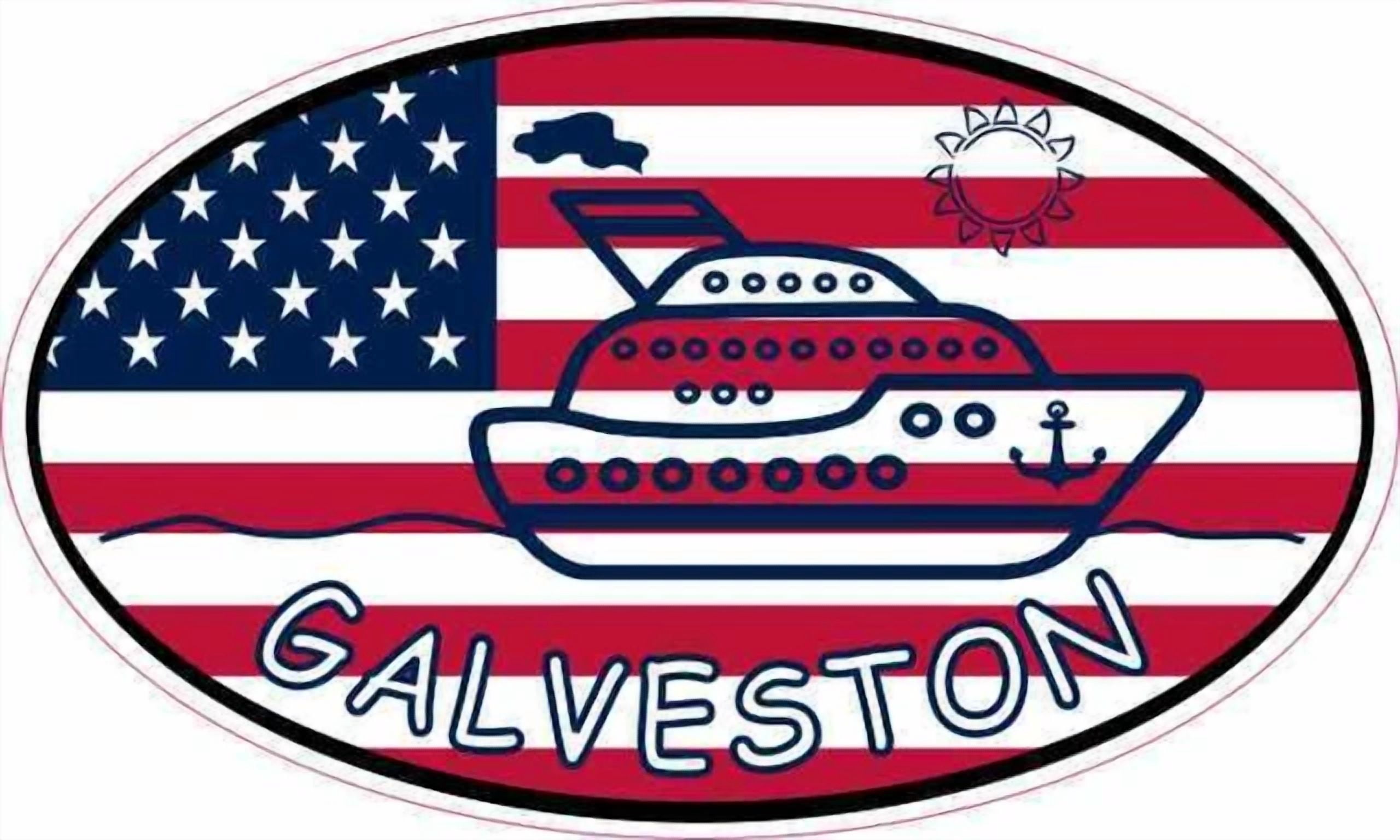 DOPASTICKER Flag Oval Cruise Ship Galveston Sticker Phone Sticker ...
