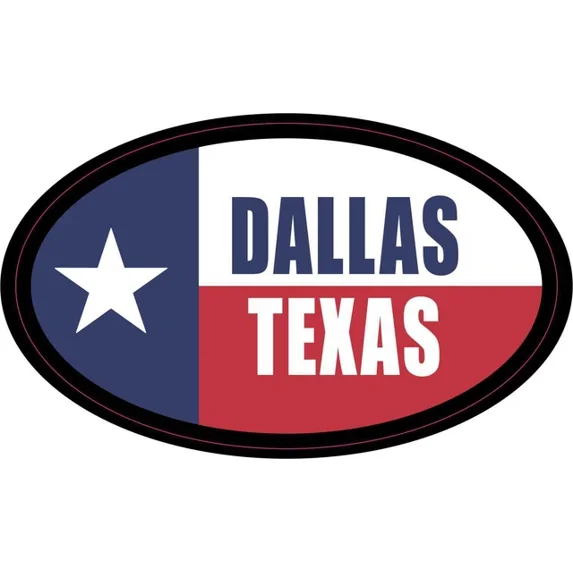 DOPASTICKER Flag Oval Dallas Texas Sticker Phone Sticker, Latop Sticker ...
