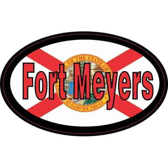 DOPASTICKER Flag Oval Fort Meyers Sticker Phone Sticker, Latop Sticker ...