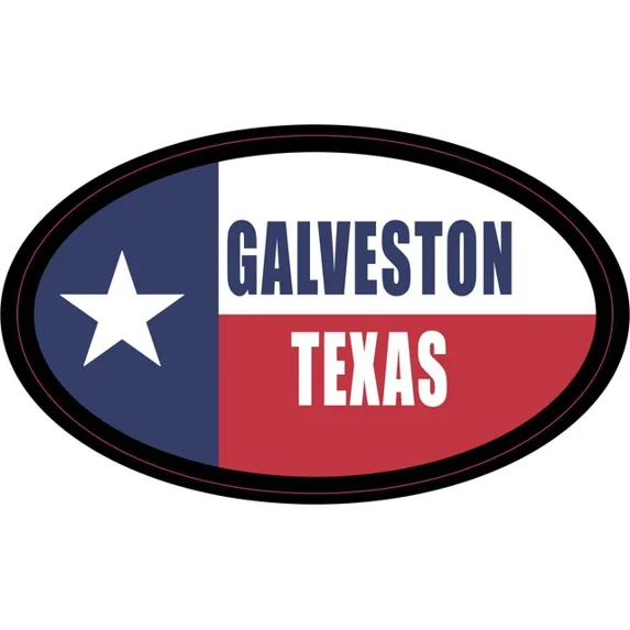 DOPASTICKER Flag Oval Galveston Texas Sticker Phone Sticker, Latop ...