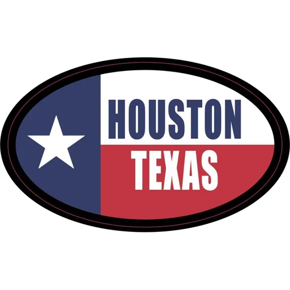 DOPASTICKER Flag Oval Houston Texas Sticker Phone Sticker, Latop ...