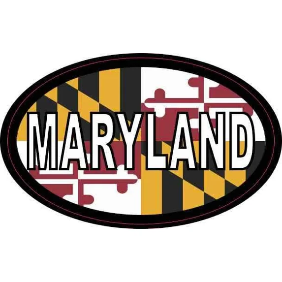 DOPASTICKER Flag Oval Maryland Sticker Phone Sticker, Latop Sticker ...