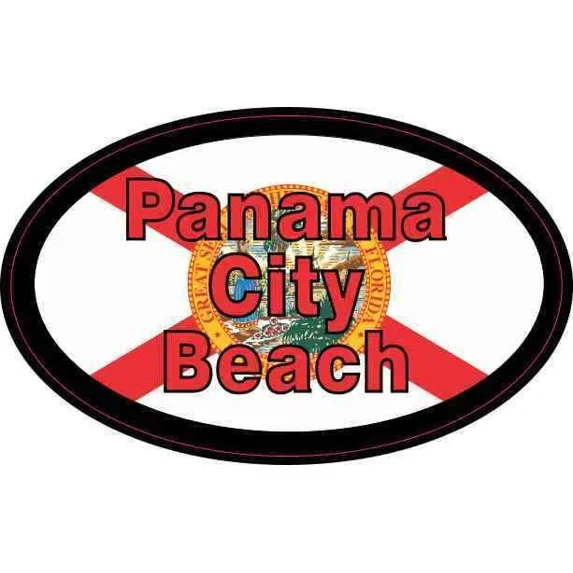 DOPASTICKER Flag Oval Panama City Beach Sticker Phone Sticker, Latop ...