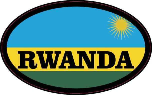 DOPASTICKER Flag Oval Rwanda Sticker Phone Sticker, Latop Sticker ...