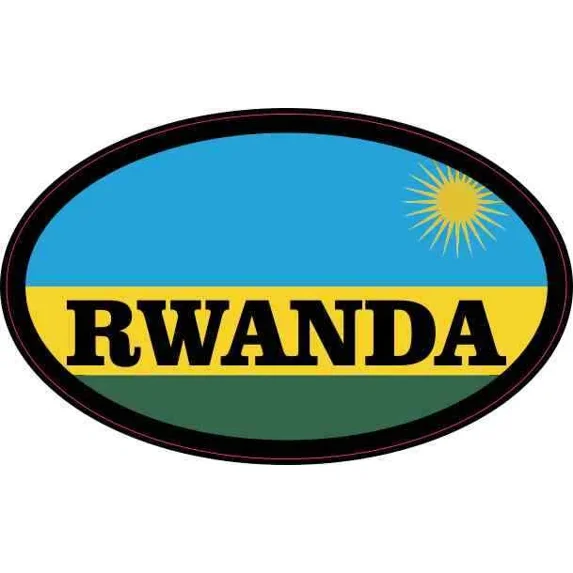 DOPASTICKER Flag Oval Rwanda Sticker Phone Sticker, Latop Sticker ...