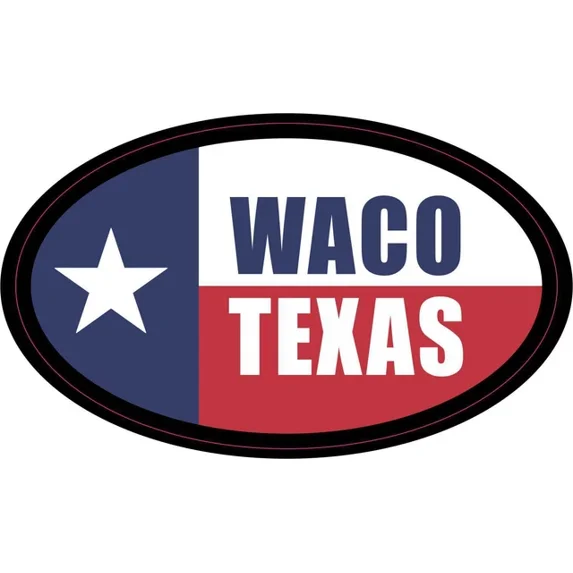DOPASTICKER Flag Oval Waco Texas Sticker Phone Sticker, Latop Sticker ...