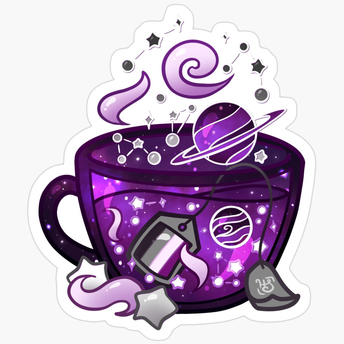 DOPASTICKER Flag Teacup - Space Ace,Asexual Sticker. Gift You ...