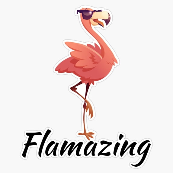 DOPASTICKER Flamazing Pink Flamingo Sticker, Phone Sticker Car Stickers ...