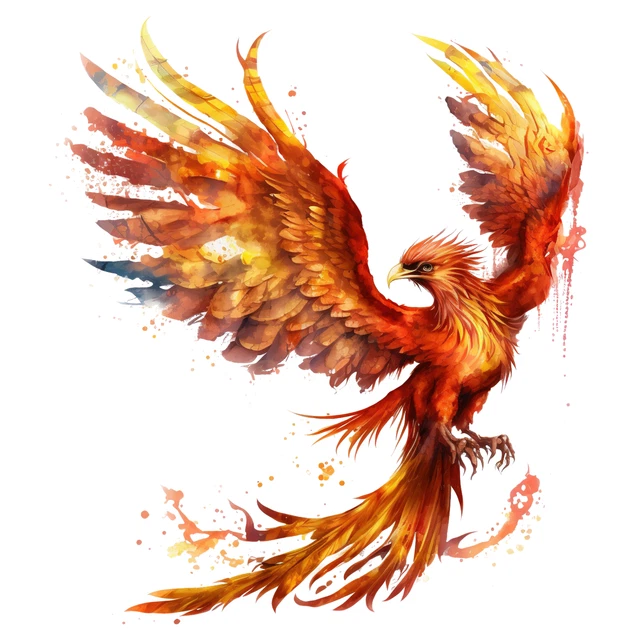 DOPASTICKER Flame Phoenix Sticker Beautiful Fire Fly Ashes Soar ...