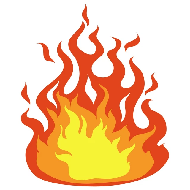 DOPASTICKER Flame Sticker Fire Accent Orange Light Flames Hot Heat Camp ...