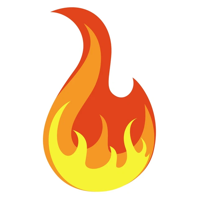 DOPASTICKER Flame Sticker Fire Accent Orange Light Flames Hot Heat Camp ...