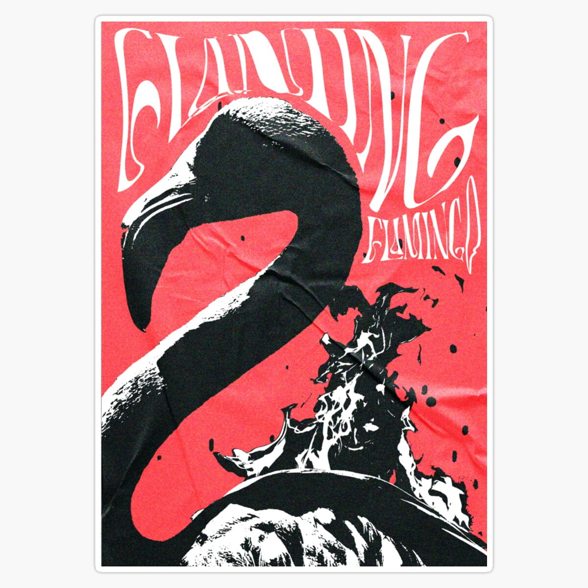 DOPASTICKER Flaming Flamingo Sticker, Phone Sticker Car Stickers ...