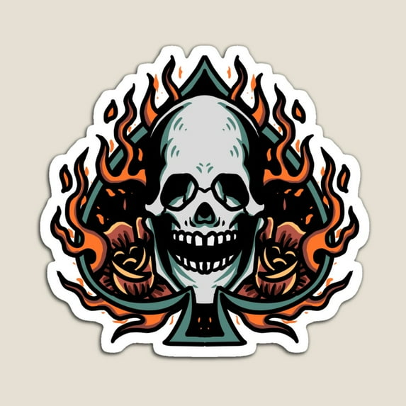 DOPASTICKER Flaming Skull Sticker Decorative Laptop, Phone Stickers ...