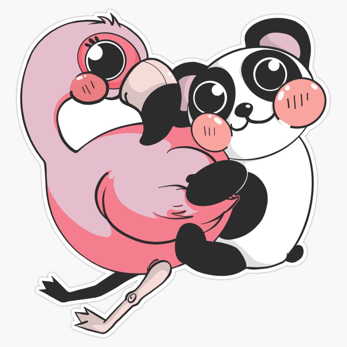 DOPASTICKER Flamingo And Panda Love Sticker, Phone Sticker Car Stickers ...