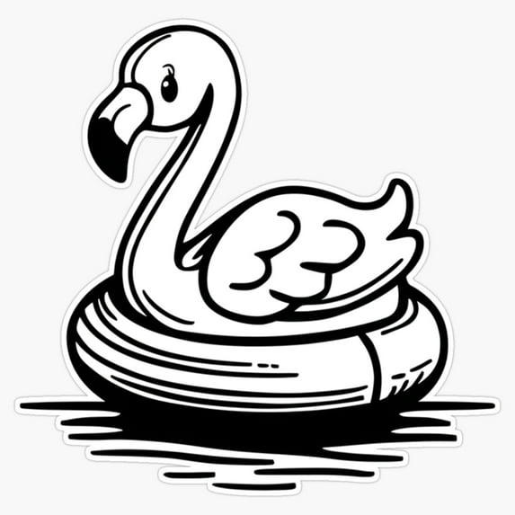 DOPASTICKER Flamingo Buoy Sticker, Phone Sticker Water Bottle Sticker ...