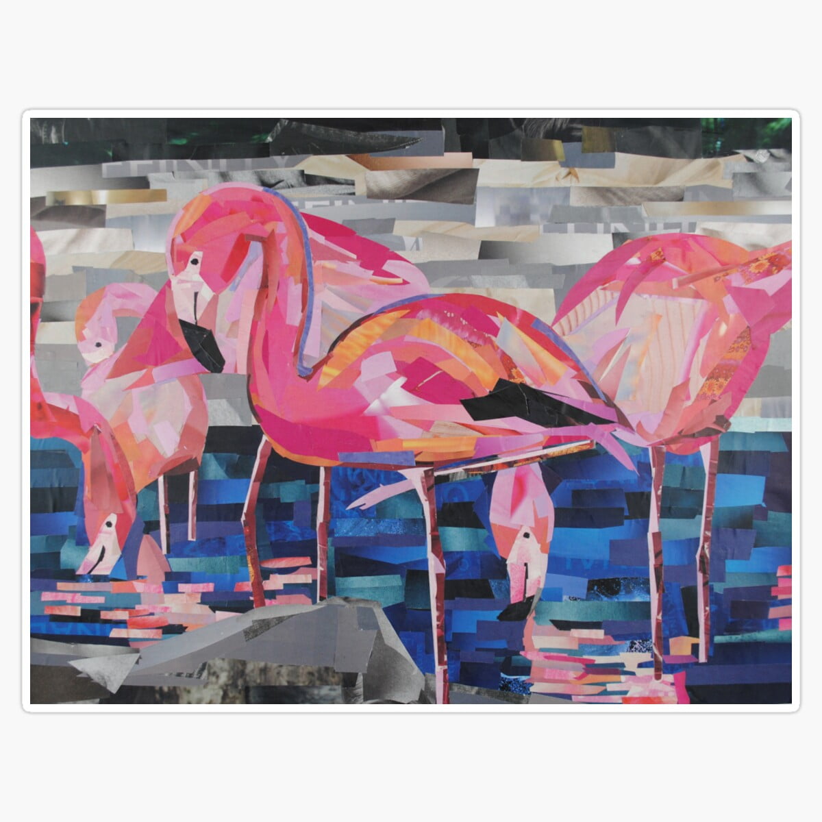 DOPASTICKER Flamingo Dancers Sticker, Phone Sticker Car Stickers ...