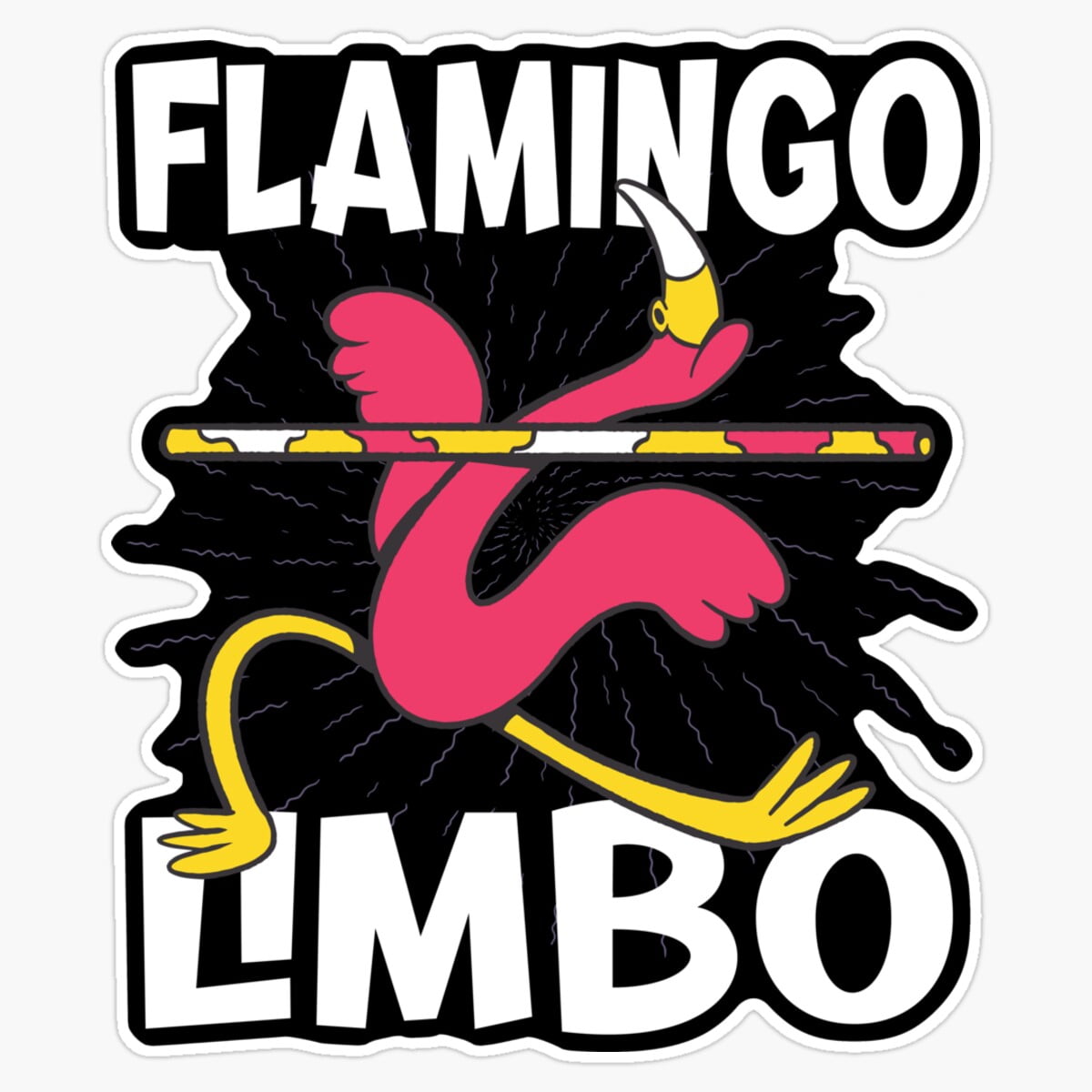 DOPASTICKER Flamingo Limbo Sticker, Phone Sticker Water Bottle Sticker ...