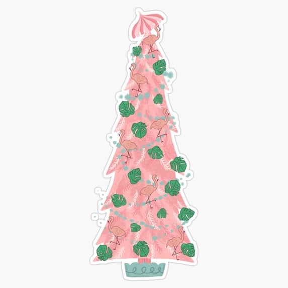 DOPASTICKER Flamingo Noel Tree Sticker, Phone Sticker Car Stickers ...