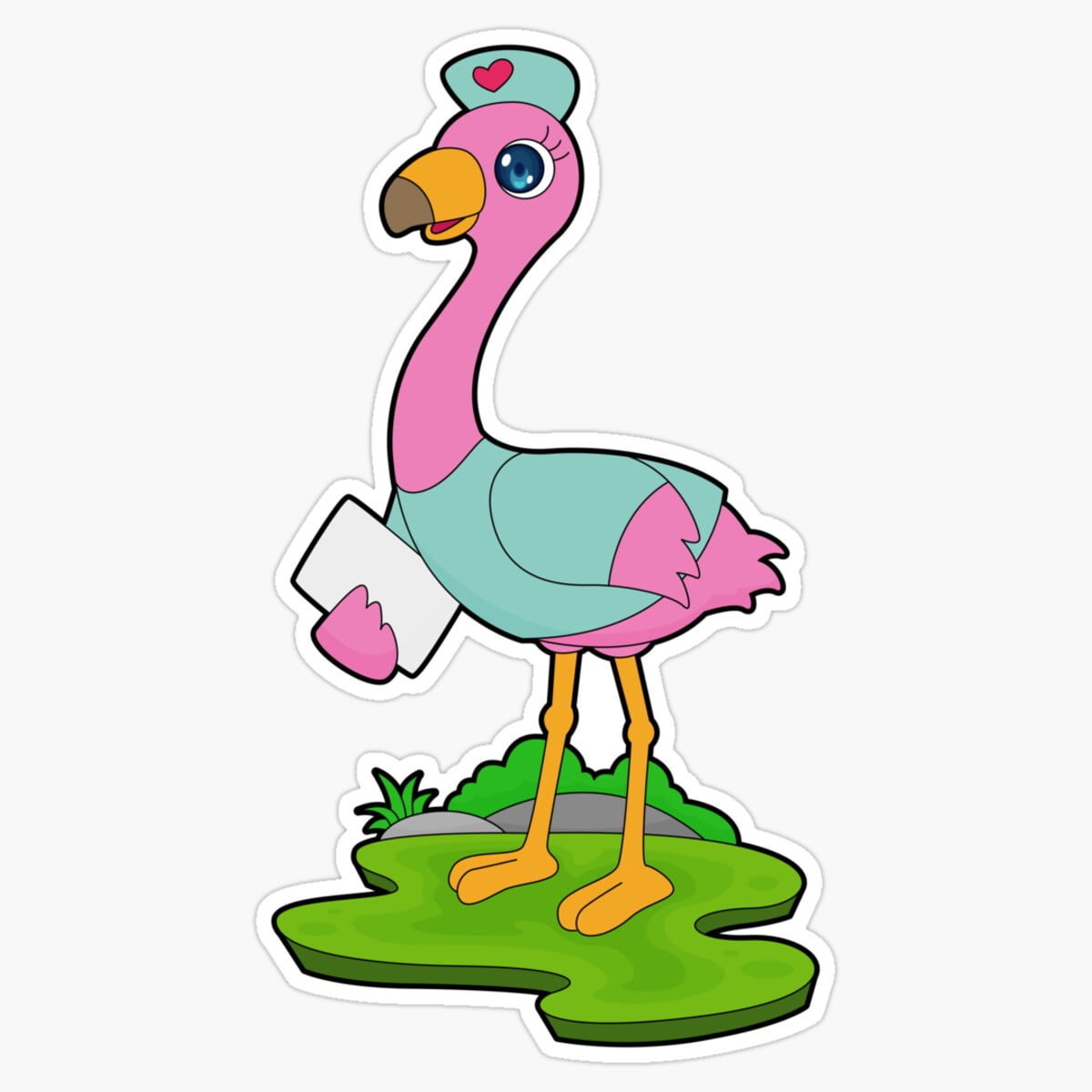 DOPASTICKER Flamingo Nurse Sticker, Phone Sticker Water Bottle Sticker ...