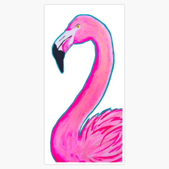 DOPASTICKER Flamingo Painting Sticker, Phone Sticker Water Bottle ...
