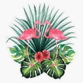 DOPASTICKER Flamingo Pair, Flamingo Couple, Tropical And Summer Theme ...
