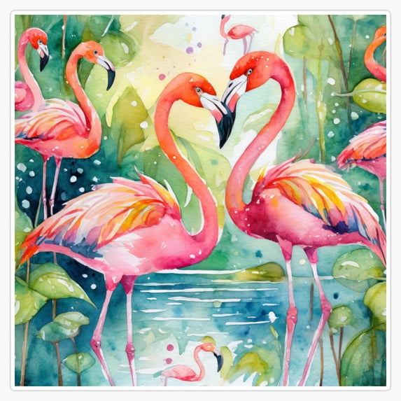 DOPASTICKER Flamingo Paradise Sticker, Phone Sticker Water Bottle ...