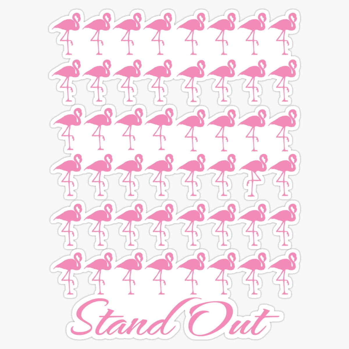 DOPASTICKER Flamingo "Stand Out" Sticker, Phone Sticker Car Sticker ...