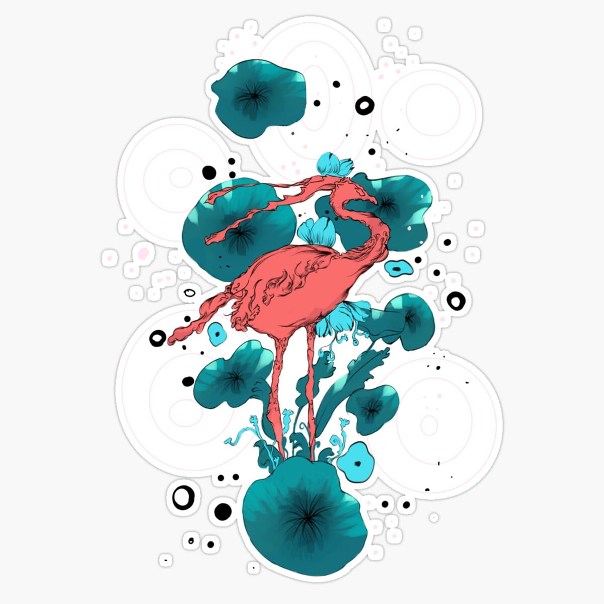 DOPASTICKER Flamingo Sticker, Phone Sticker Car Stickers, Birthday Gift ...