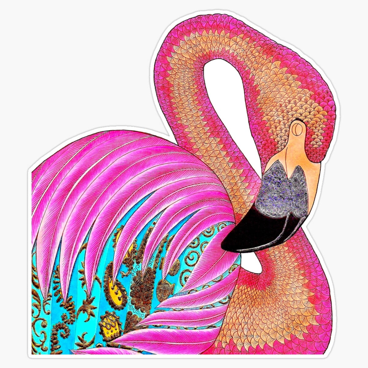 DOPASTICKER Flamingo Sticker, Phone Sticker Car Stickers, Birthday Gift ...