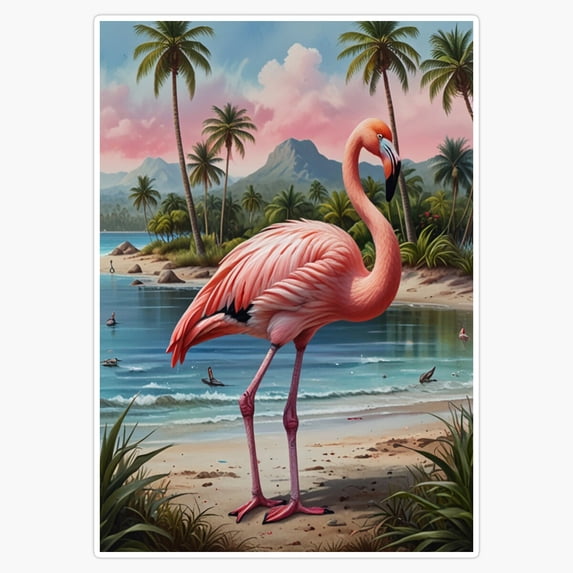 DOPASTICKER Flamingo Sticker, Phone Sticker Water Bottle Sticker Car ...