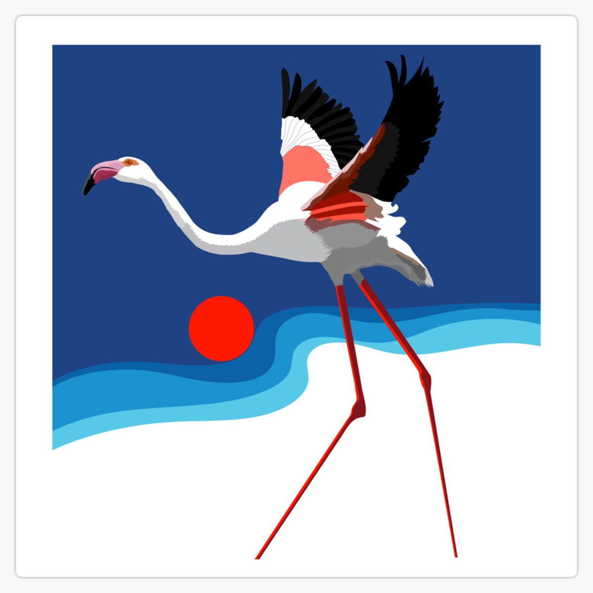 DOPASTICKER Flamingo Sun. Sticker, Phone Sticker Car Stickers, Birthday ...