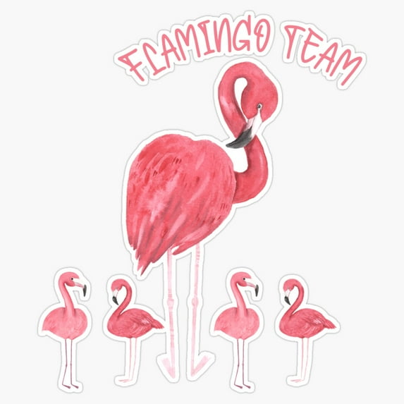 DOPASTICKER Flamingo Team Pink Decorations Best Gift Women Sticker ...