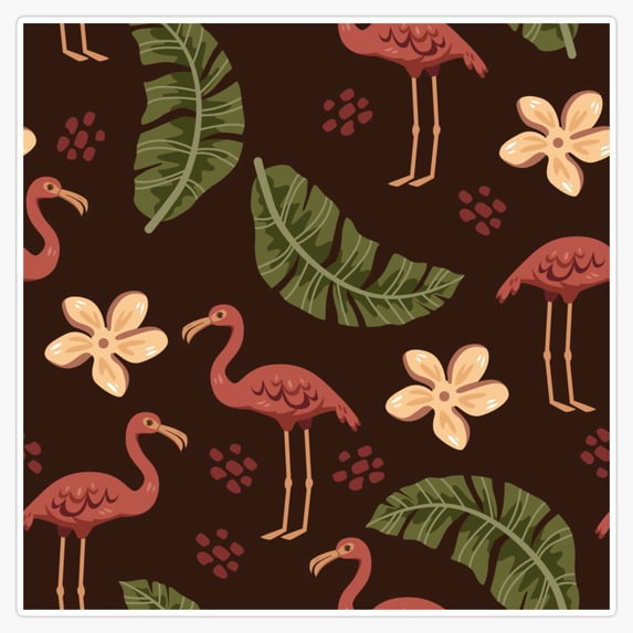 DOPASTICKER Flamingo Tropical Pattern 3 Sticker, Phone Sticker Car ...