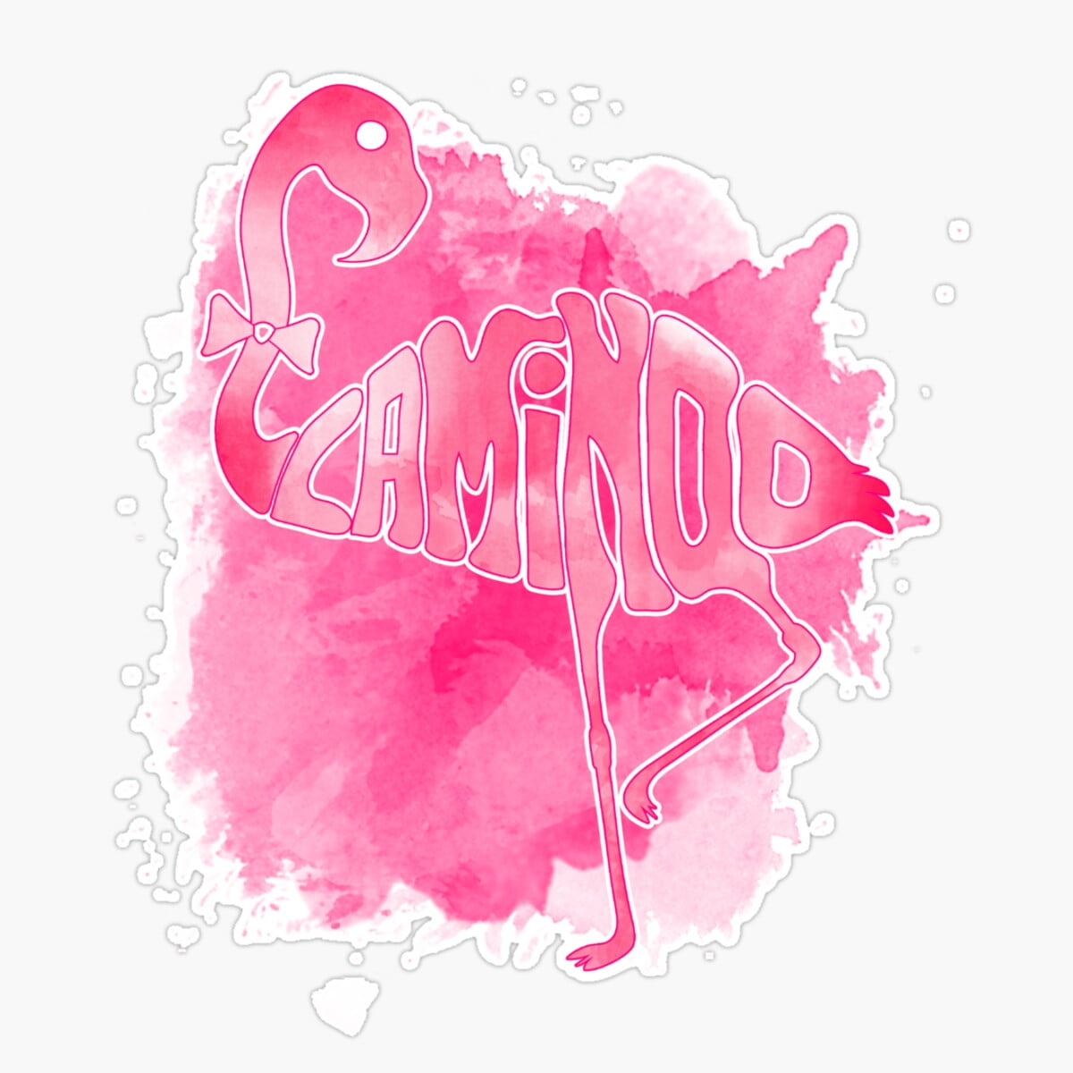 DOPASTICKER Flamingo Typography Sticker, Phone Sticker Car Stickers ...